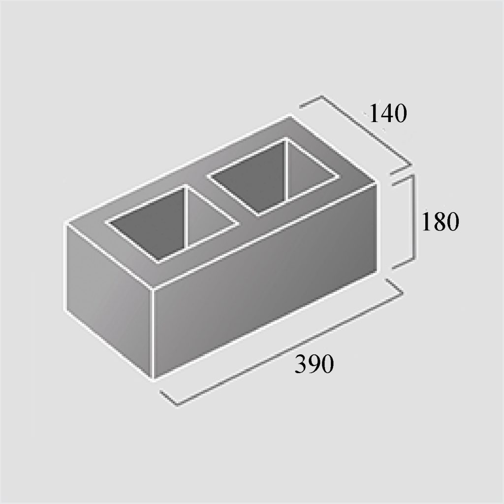 Hollow Block Building Brick Clinker MB140 Ash Cement (106 bricks pallet ...
